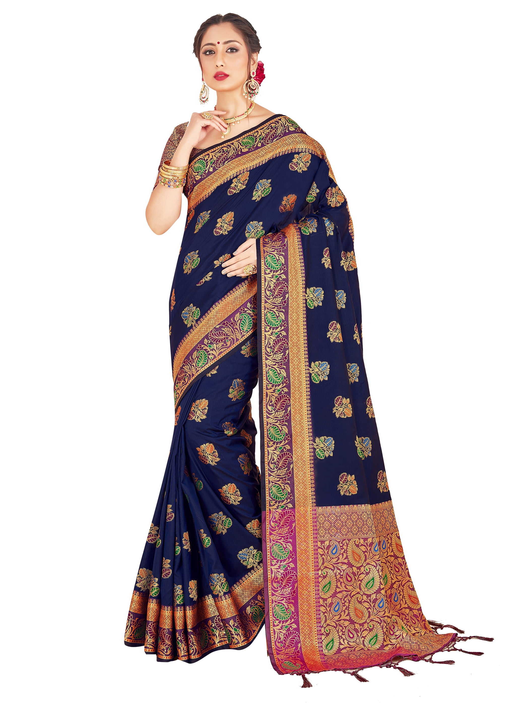 Sarees for Women Banarasi Art Silk Woven Wedding Saree - Ethnic Indian ...