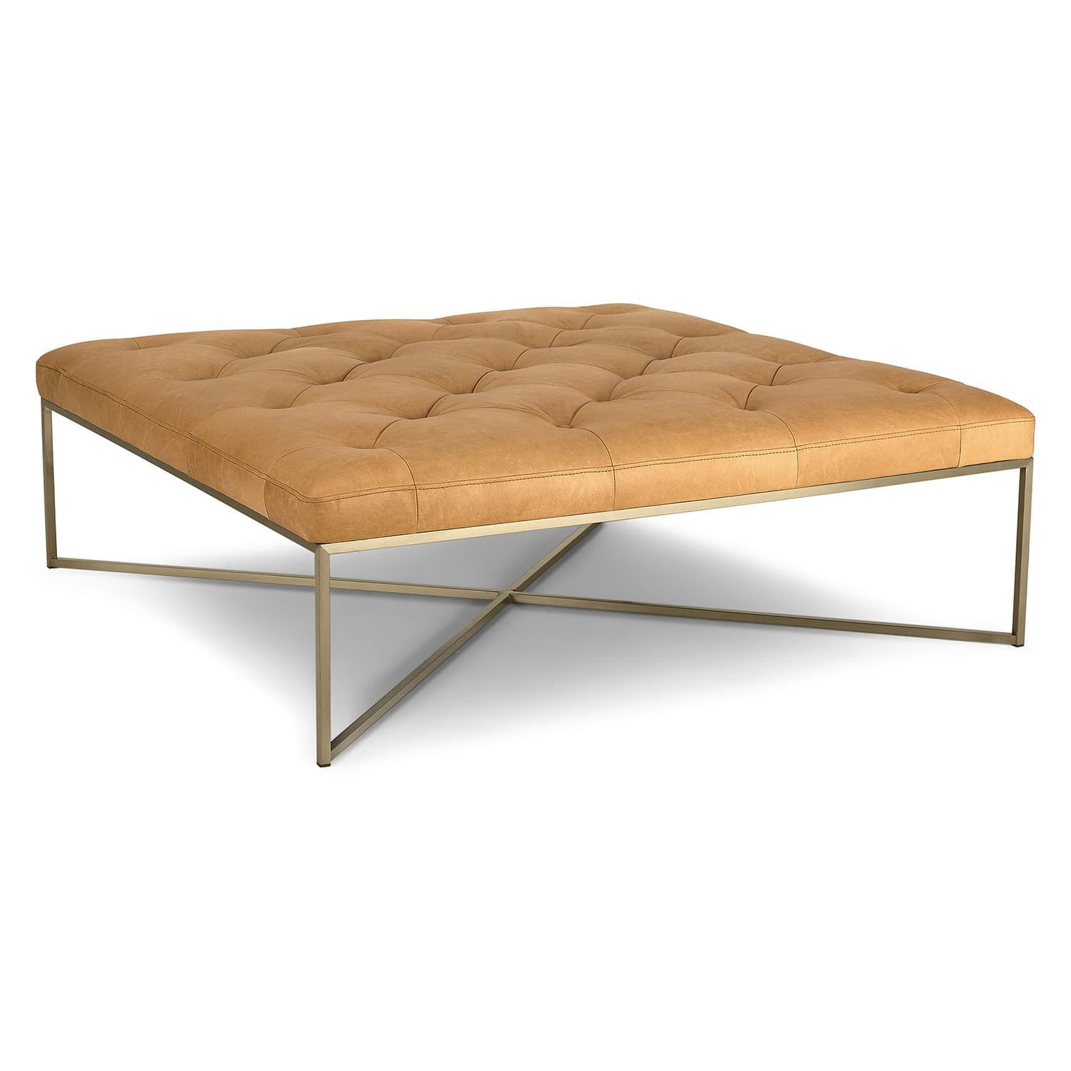 Sarek Leather Square Ottoman - Walmart.com