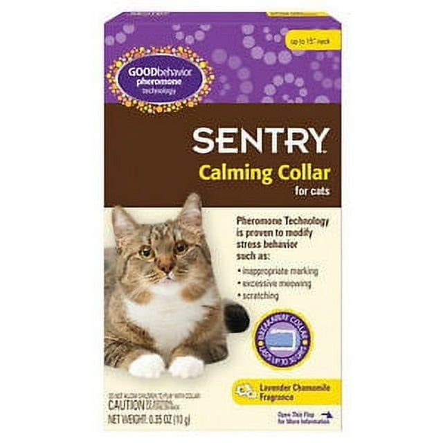 Sentry Calming Pheromone Cat Collar, Stress & Anxiety Relief, Lavender ...