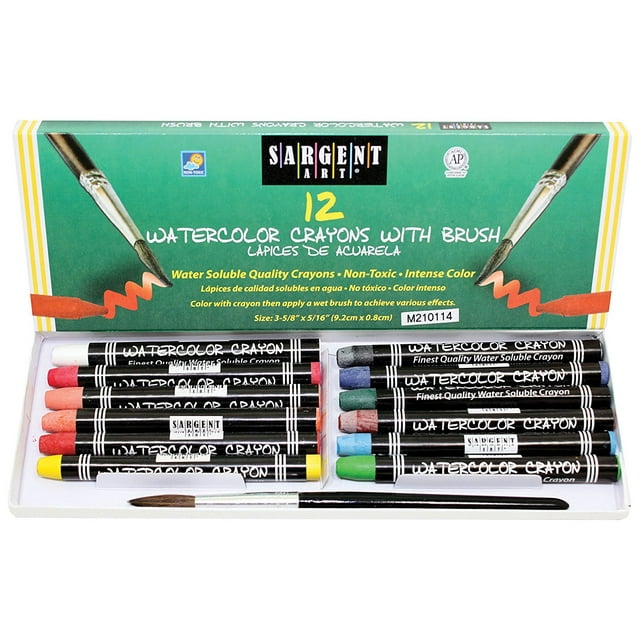 Sargent Art 12 ct. Water Color Crayons with Brush - Walmart.com