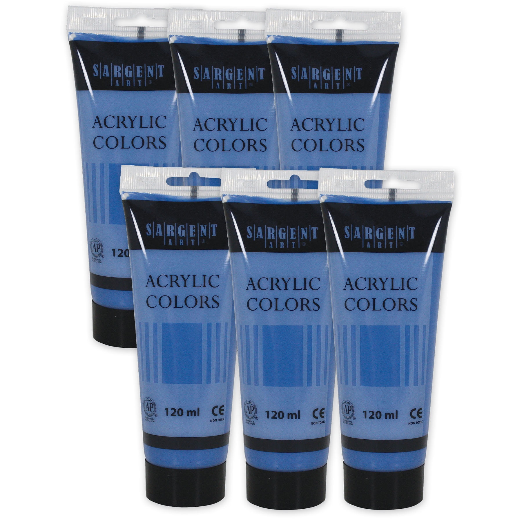Sargent Art Acrylic Paint Tube, 120 ml, Primary Cyan, Pack of 6 ...
