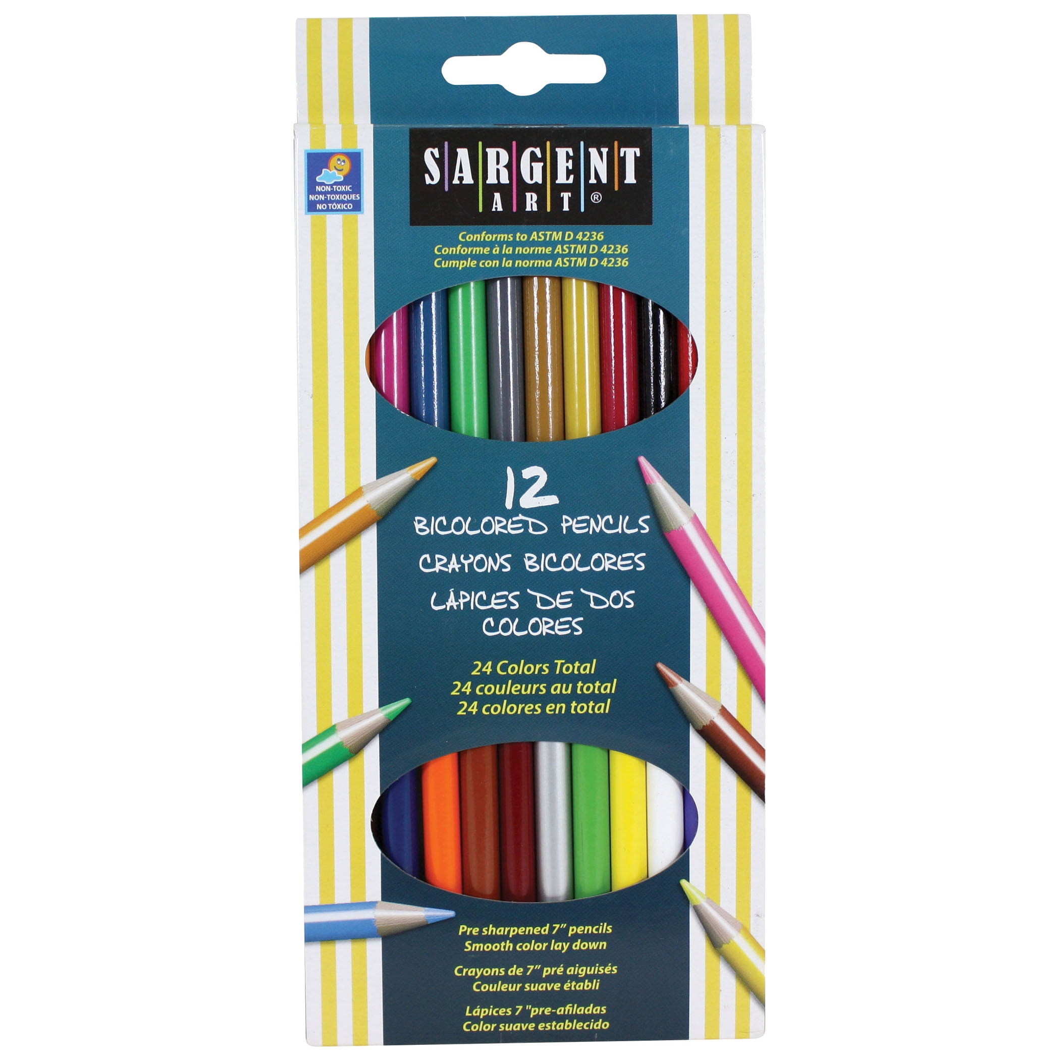 Sargent Art® BiColored Colored Pencils, 24 colors, 12 pencils per pack ...