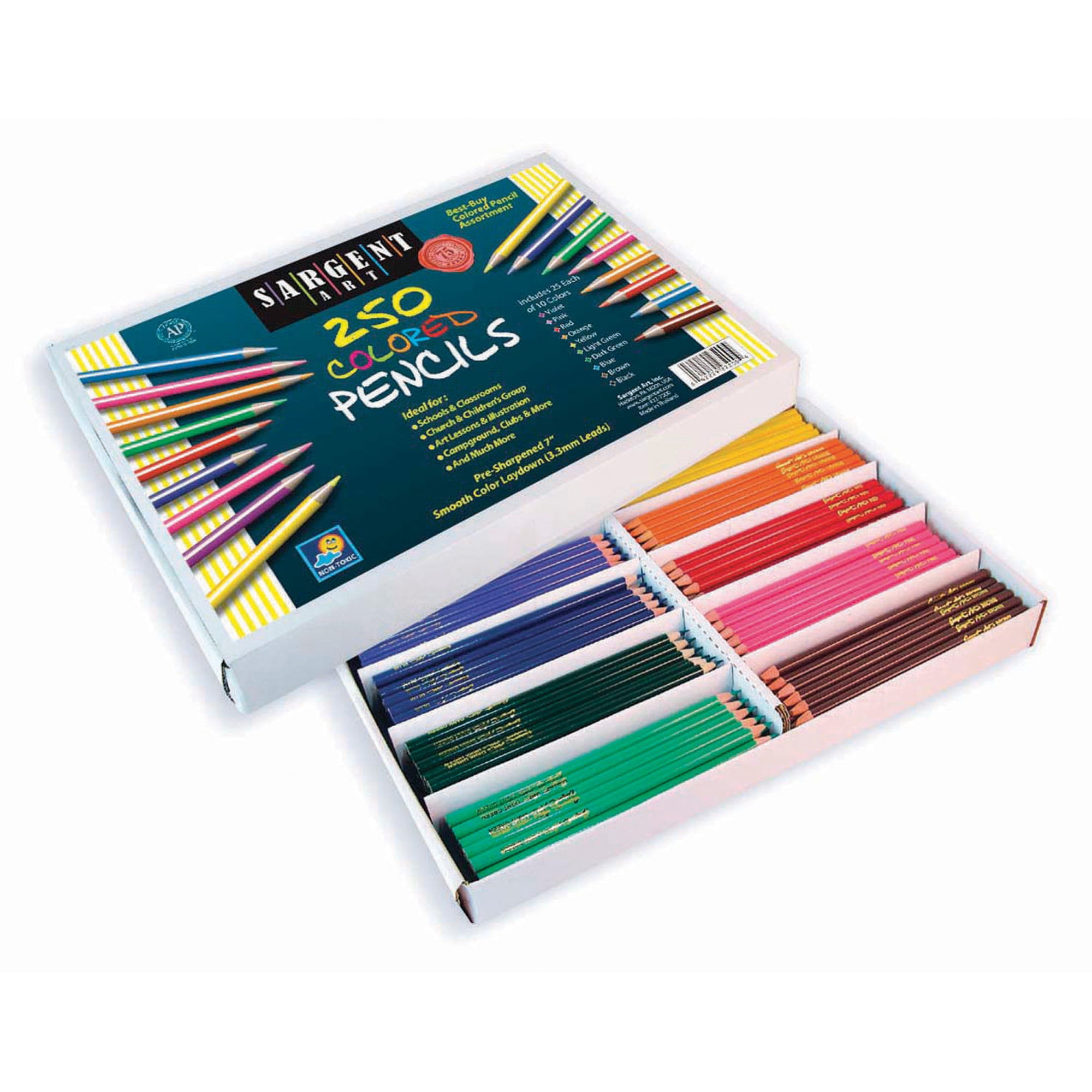Sargent Art® Colored Pencils, Assortment, 10 colors, 250 ct - Walmart.com