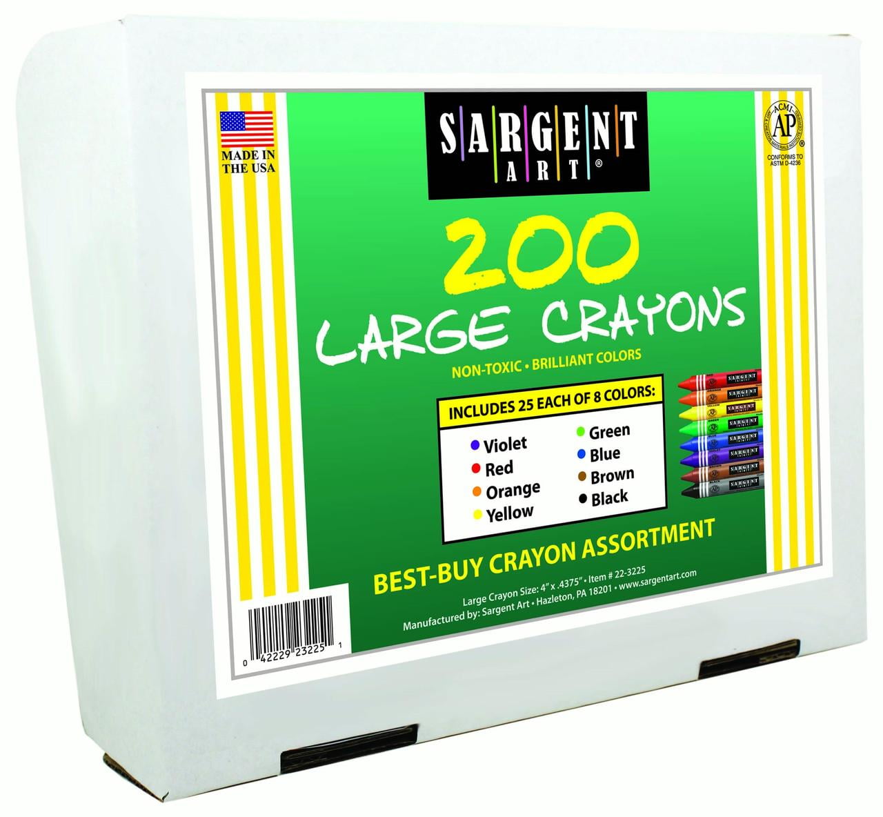 Sargent Art Crayons, Best-Buy Assortment, 200-Count (22-3225) - Walmart.com
