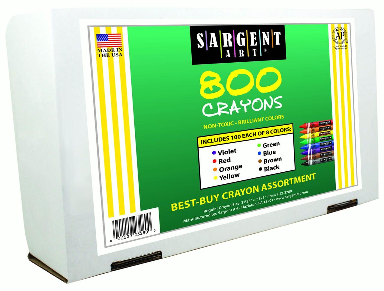 Sargent Art Crayons, Best-Buy Assortment, 800-Count (22-3280) - Walmart.com