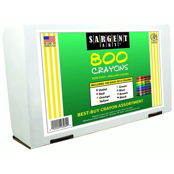 Sargent Art Crayons, Best-Buy Assortment, 800-Count (22-3280) - Walmart.com
