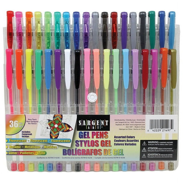 Sargent Art Gel Pens, Assorted Colors, 36 Per Pack - Walmart Business ...
