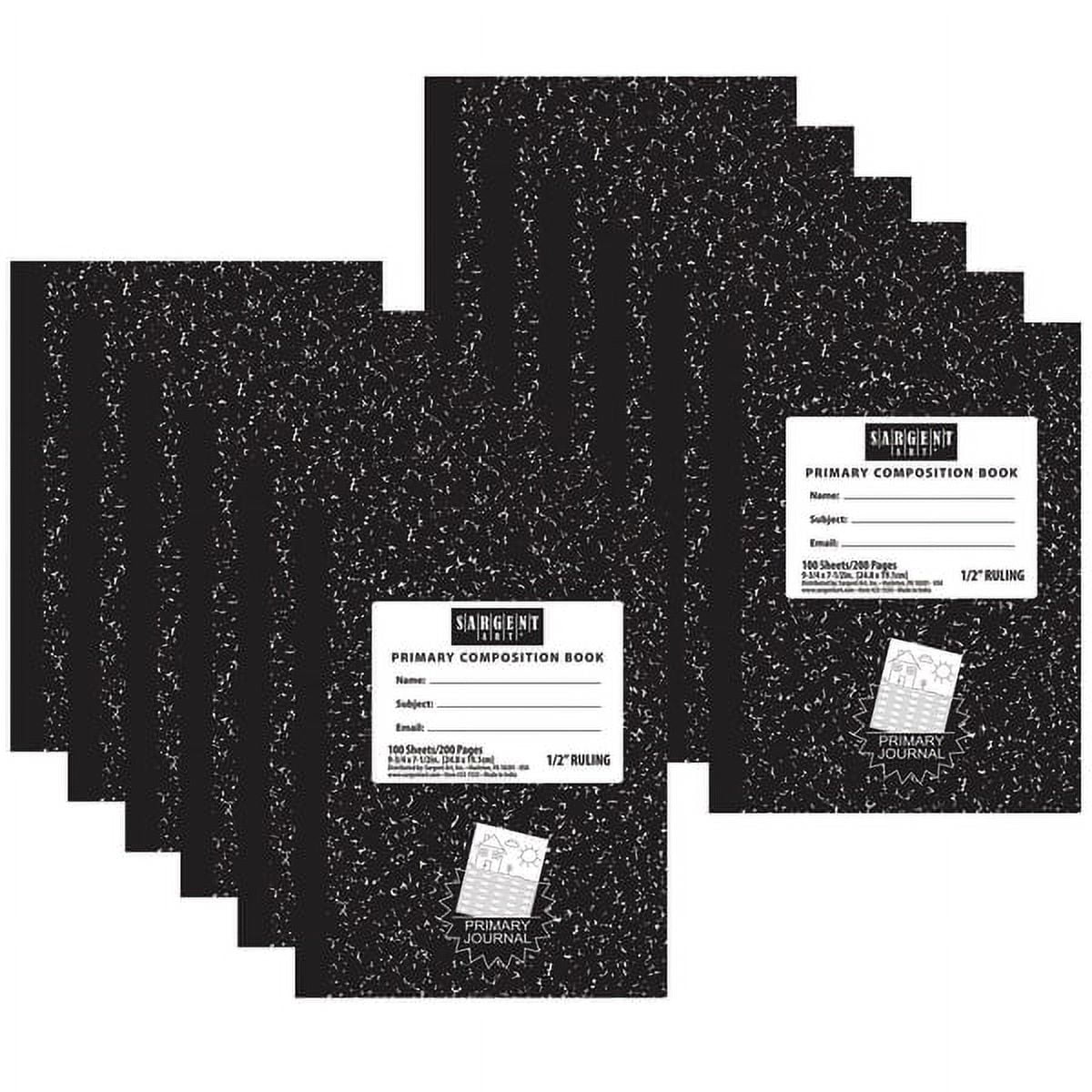 Sargent Art Hard Cover Composition Notebooks, 7-1/2" x 9-3/4", Primary ...