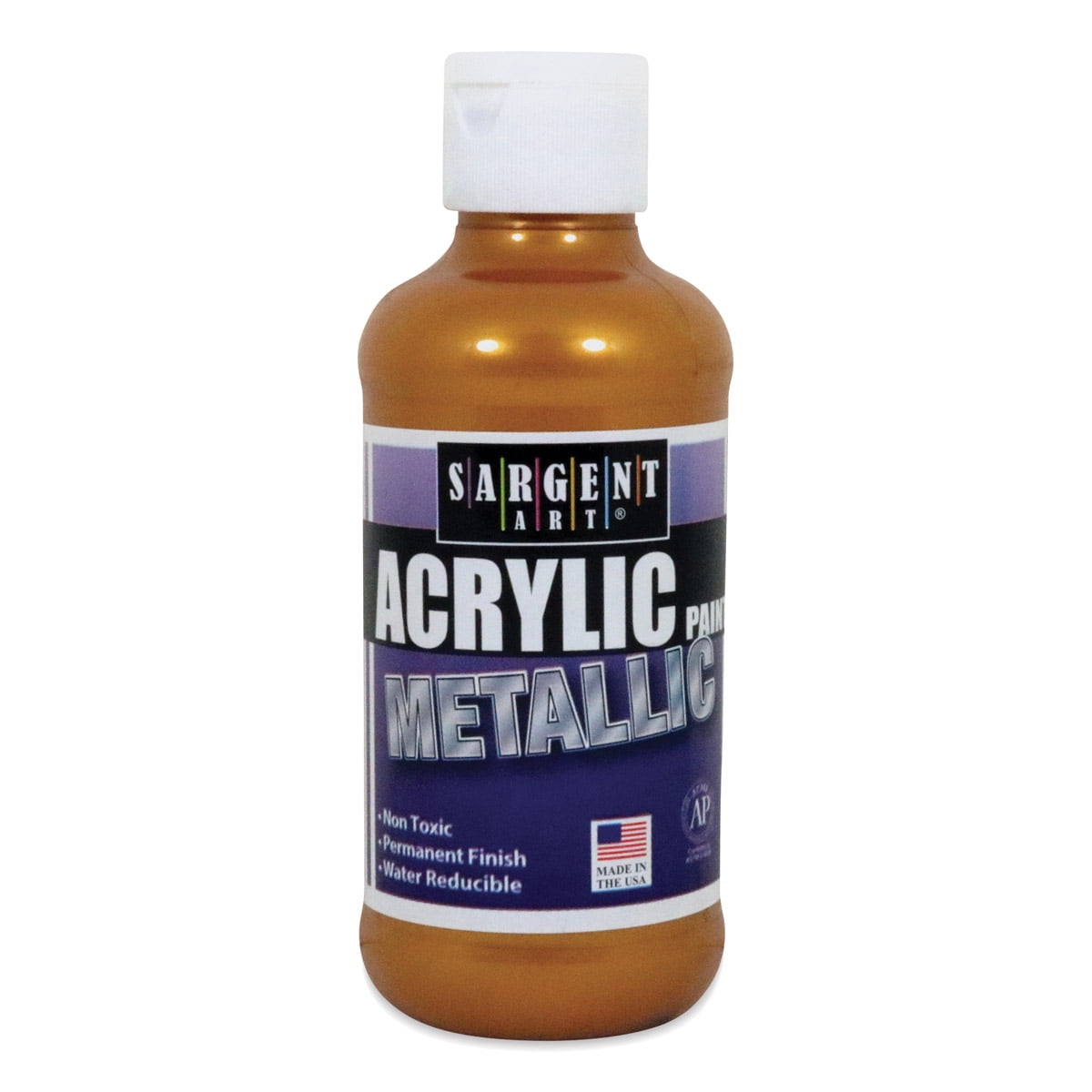 Sargent Art Metallic Acrylic - Aztec Gold, 8 oz bottle - Walmart.com