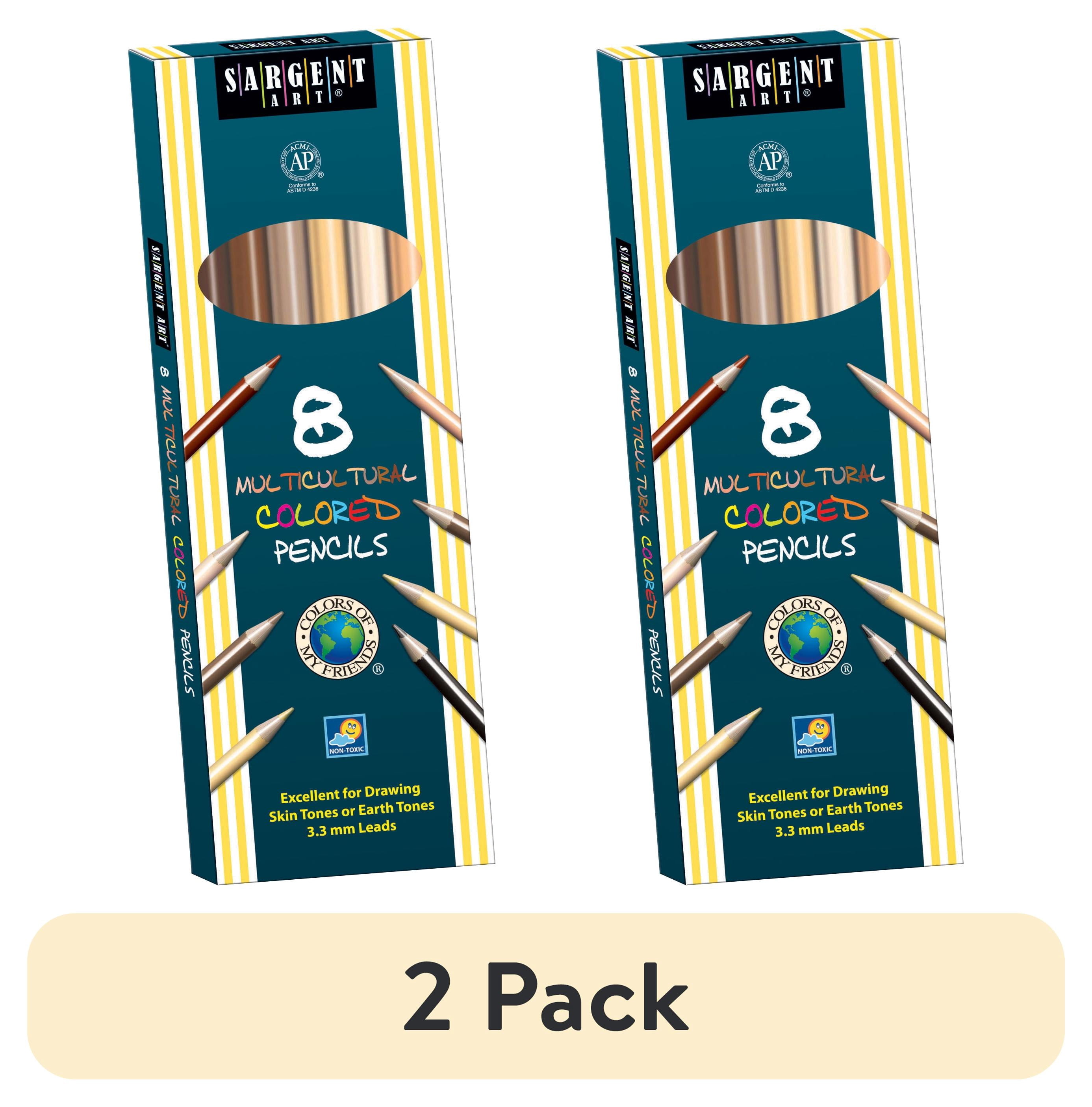 (2 pack) Sargent Art Multi-Cultural Non-Toxic Colored Pencil, 7 in L ...