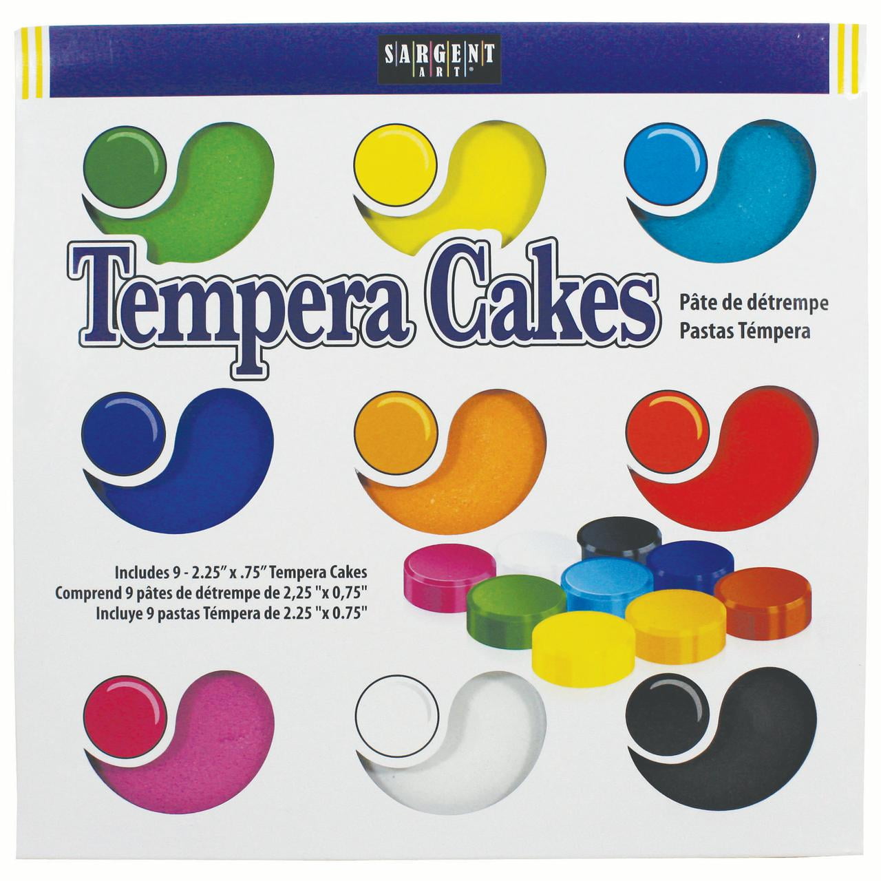 Sargent Art® Tempera Cakes, 9 pieces per pack, 2 packs - Walmart.com