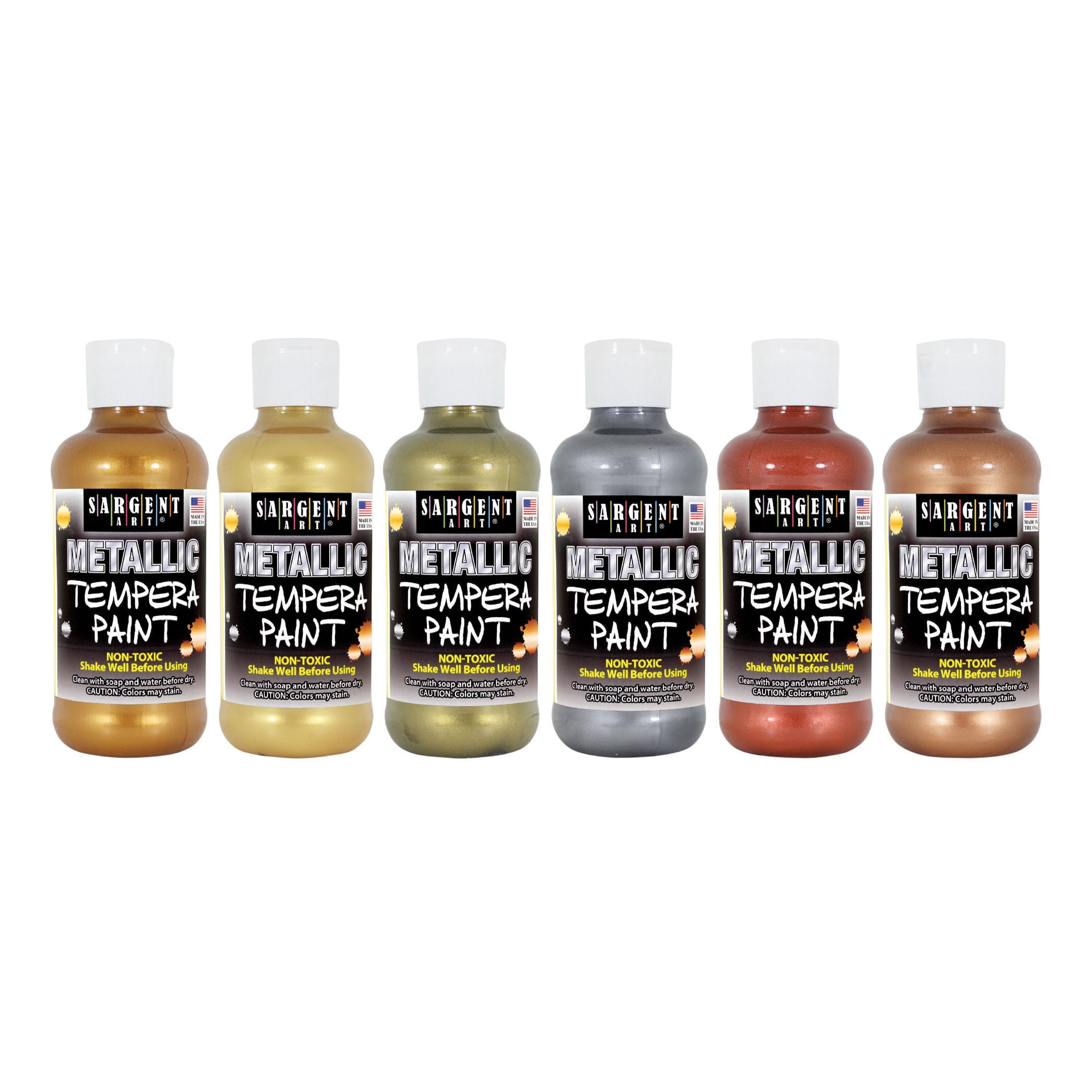 Sargent Art Tempera Paint, Assorted Metallic, 8 oz, Set of 6 - Walmart.com