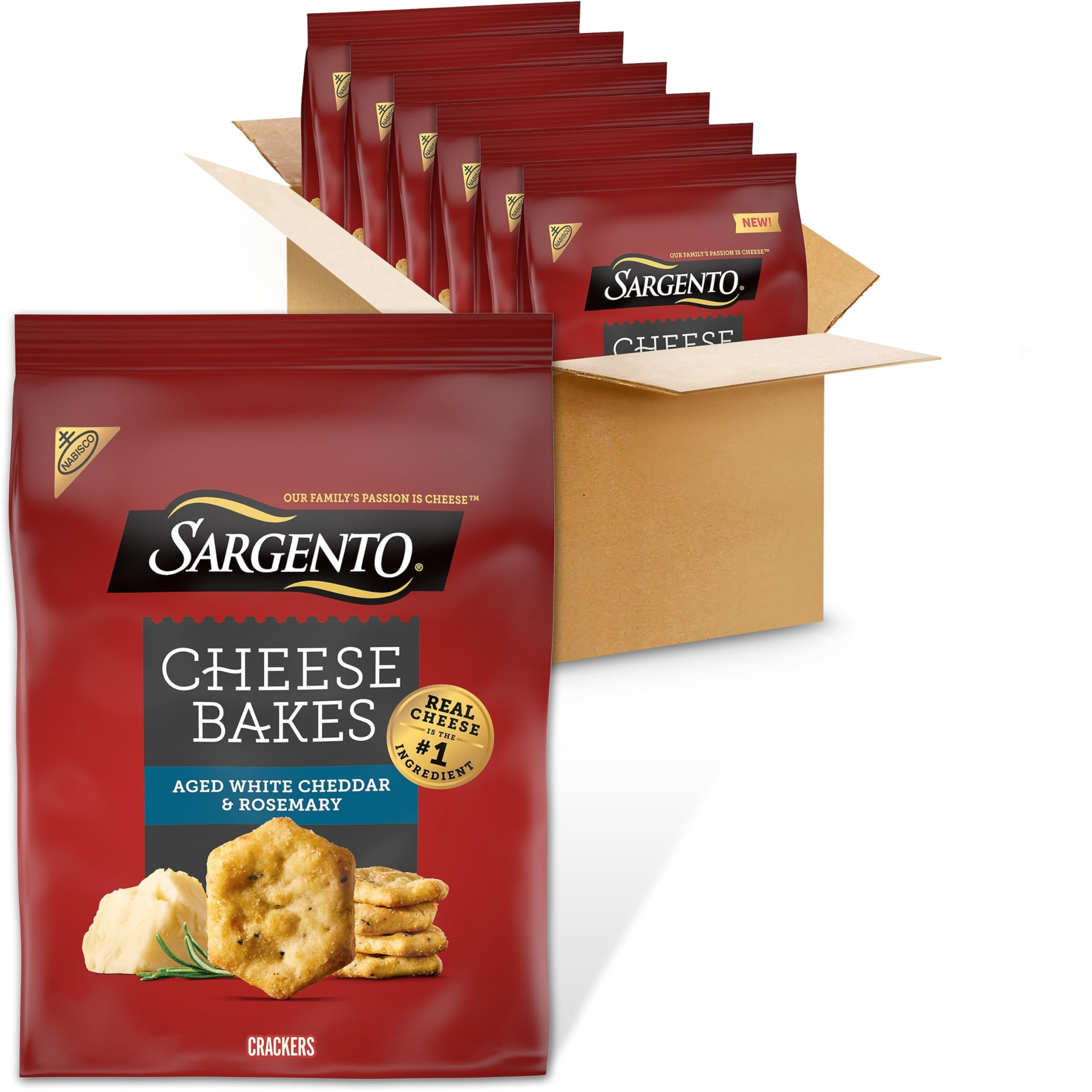 Sargento® Cheese Bakes Aged DMF15 White Cheddar and Rosemary Crackers ...