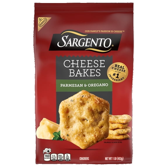 Sargento Cheese Bakes Parmesan and Oregano Crackers 16 Ounce with Real ...