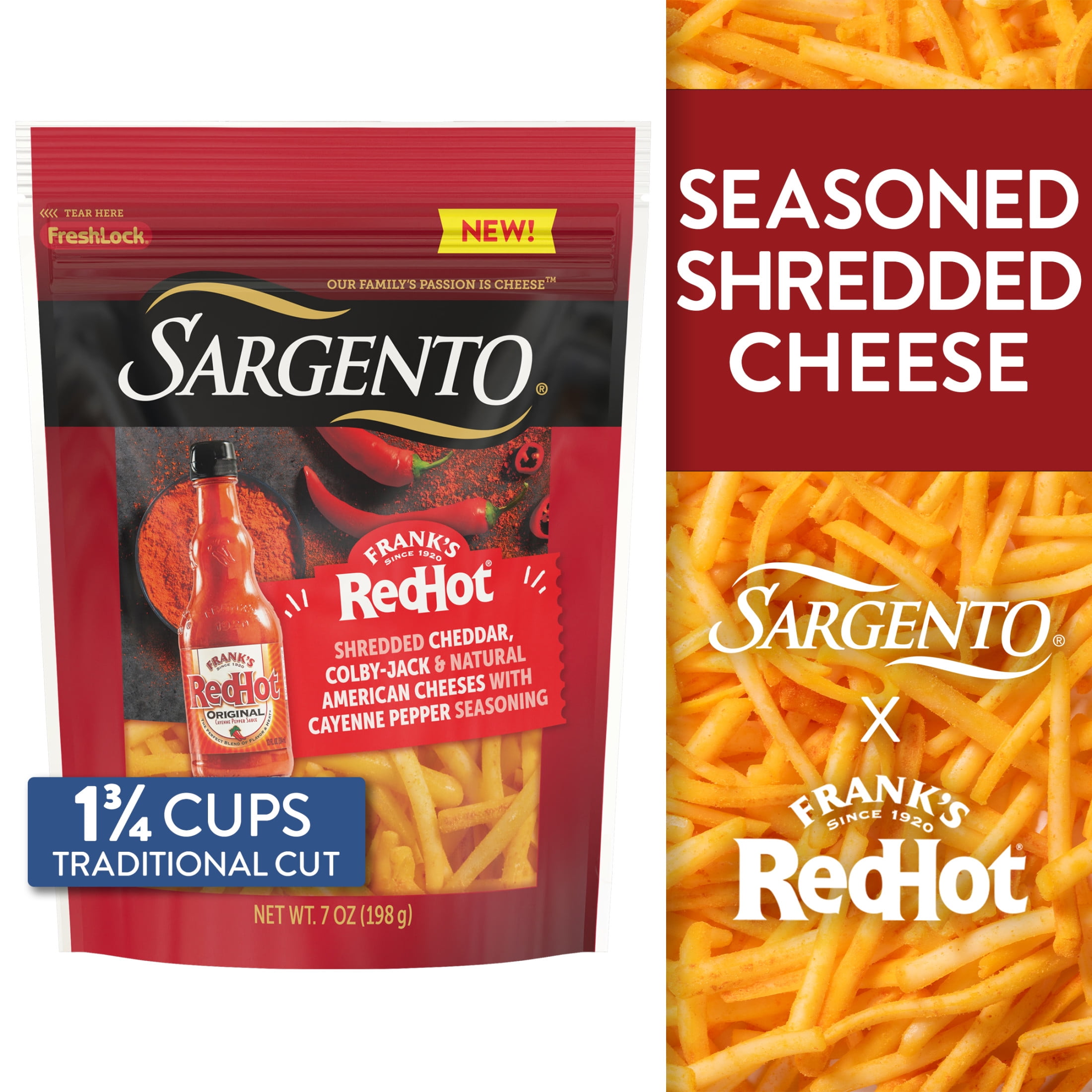 Sargento Cheddar Colby-Jack American Seasoned Shredded Cheese 7oz with ...