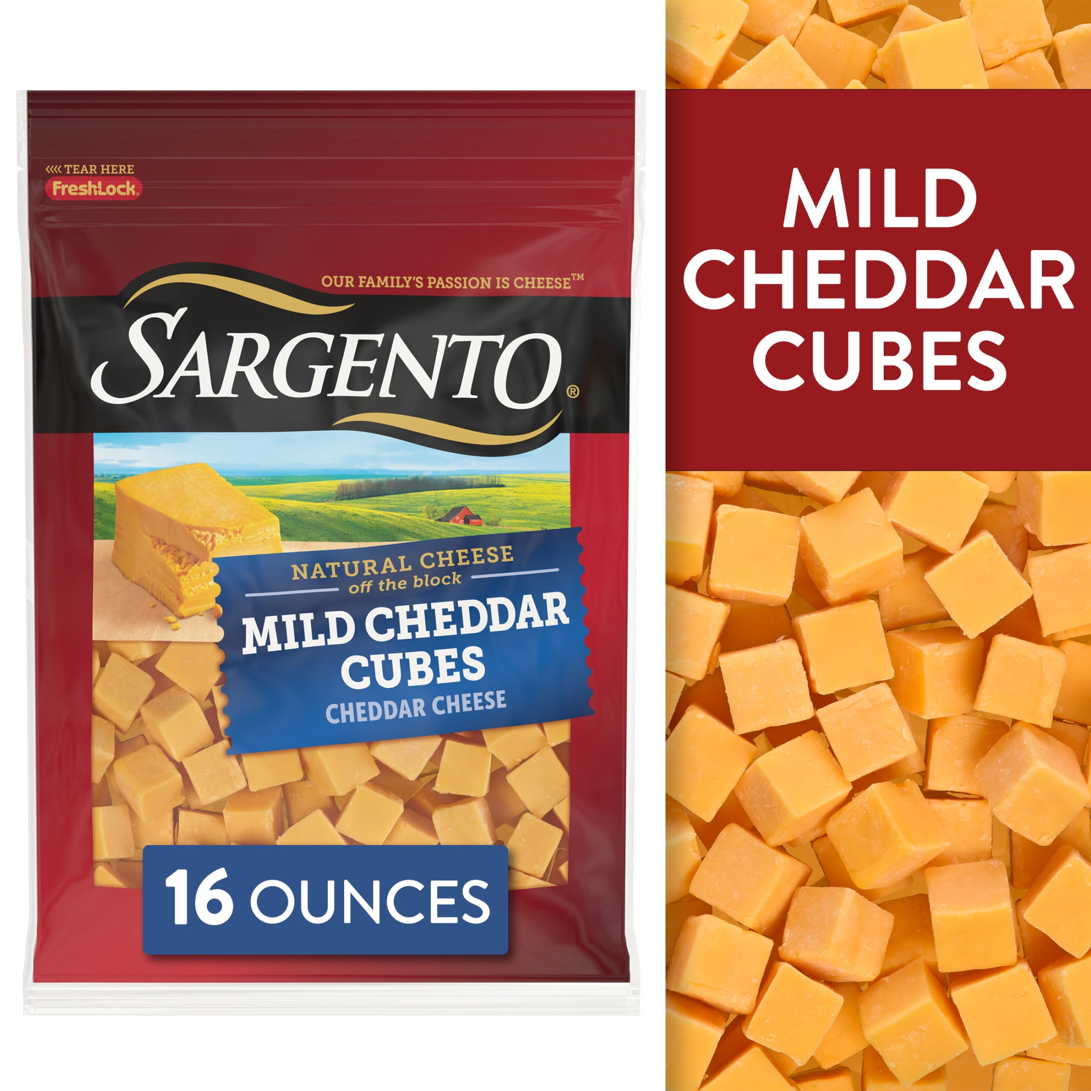 Sargento® Mild Natural Cheddar Cheese Cubes, 16 oz. - Walmart.com