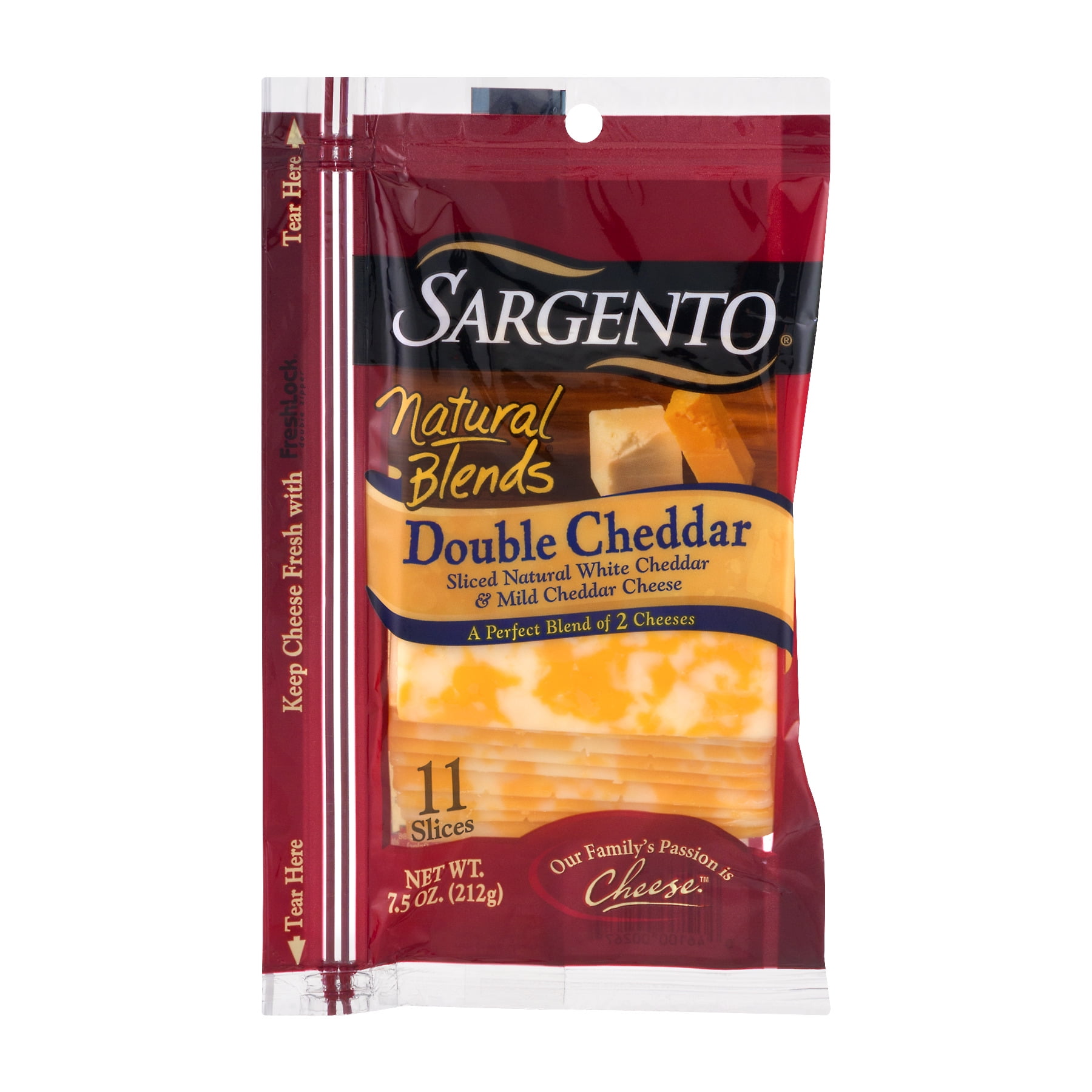 Sargento Natural Blends Double Cheddar Cheese Slices - 11 CT7.5 OZ ...
