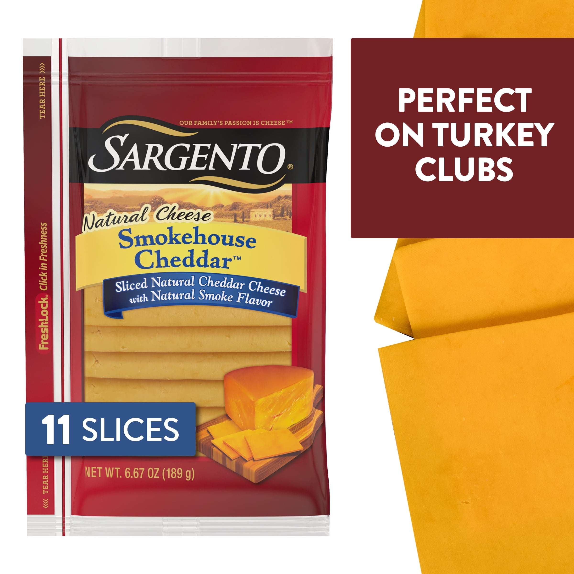 Sargento® Sliced Smokehouse Cheddar™ Natural Cheese, 11 slices ...