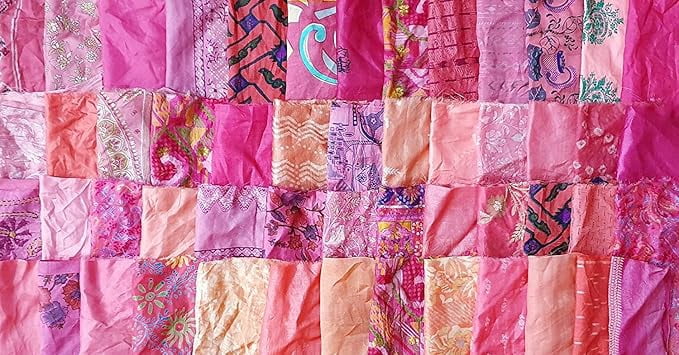 Sari Silk Scraps DIY Fabric Remnants Saree Fabric Material 50 Small ...