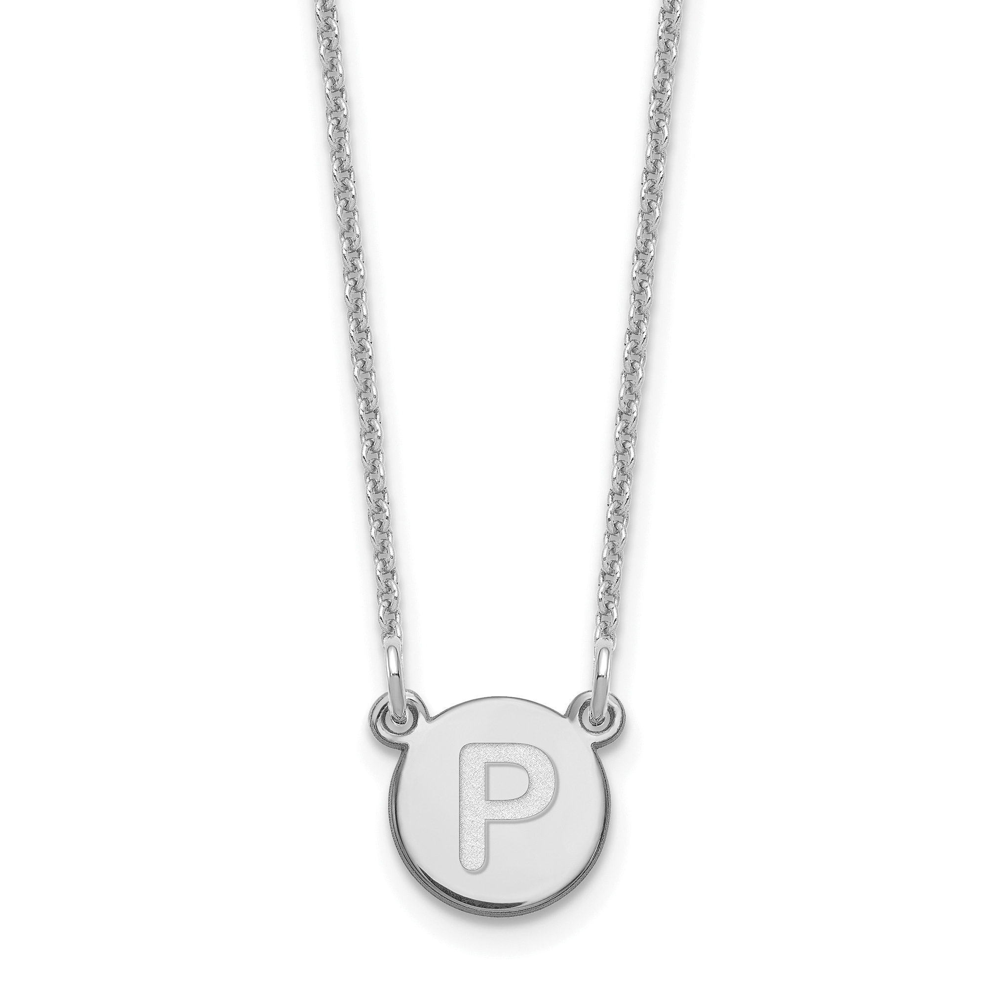 Saris and Things 10K White Gold Tiny Circle Block Initial Letter P ...