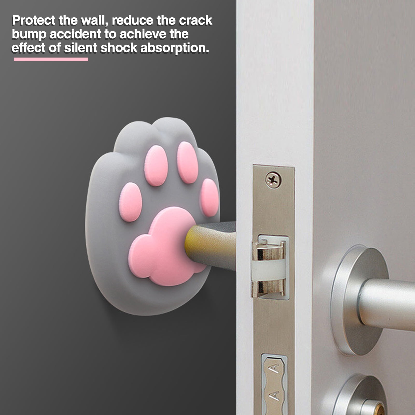 Sarkoyar 2 Pcs Cat Paw Doorknob Crash Pad Mute Cabinet Door Handle Lock ...