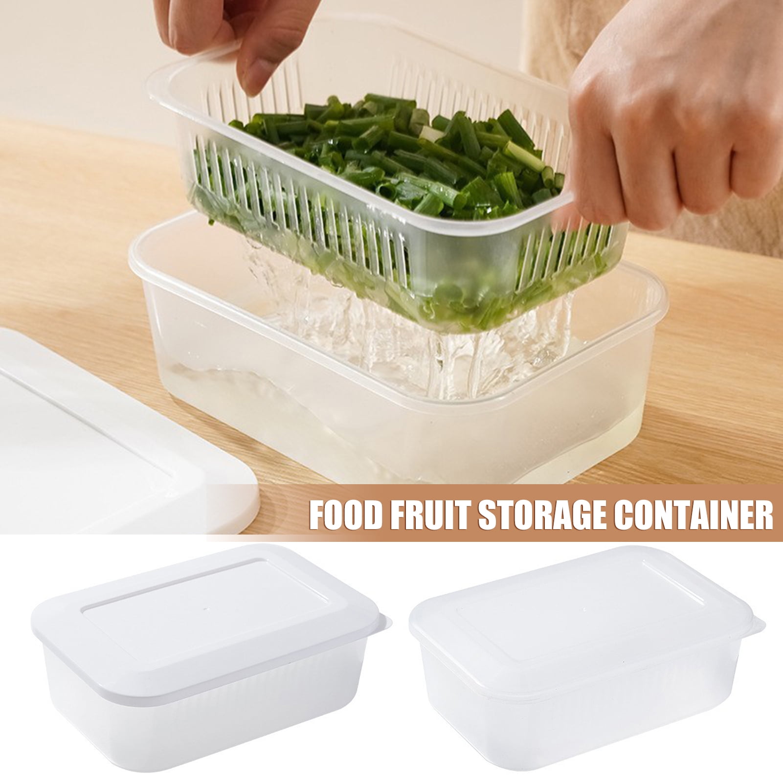 Sarkoyar 950ML Fridge Food Storage Container with Lids Colander BPA ...