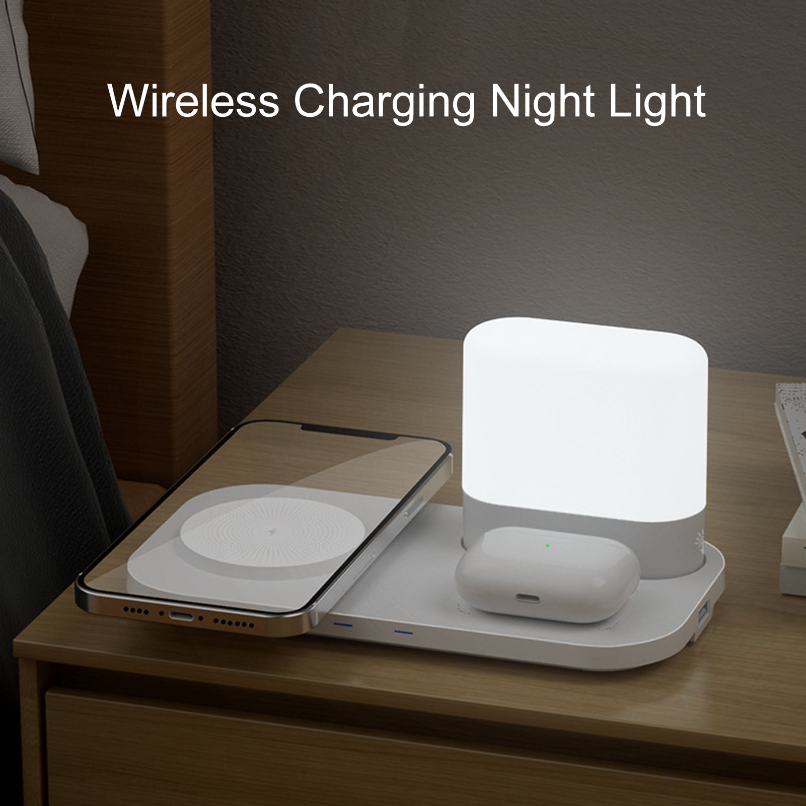 Sarkoyar Night Light,1 Set Wireless Charger Three Color Temperature ...
