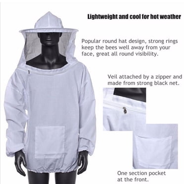 Hat Mesh Veil Smock Beekeeper Beekeeping Anti-Bee Half Body Protective ...