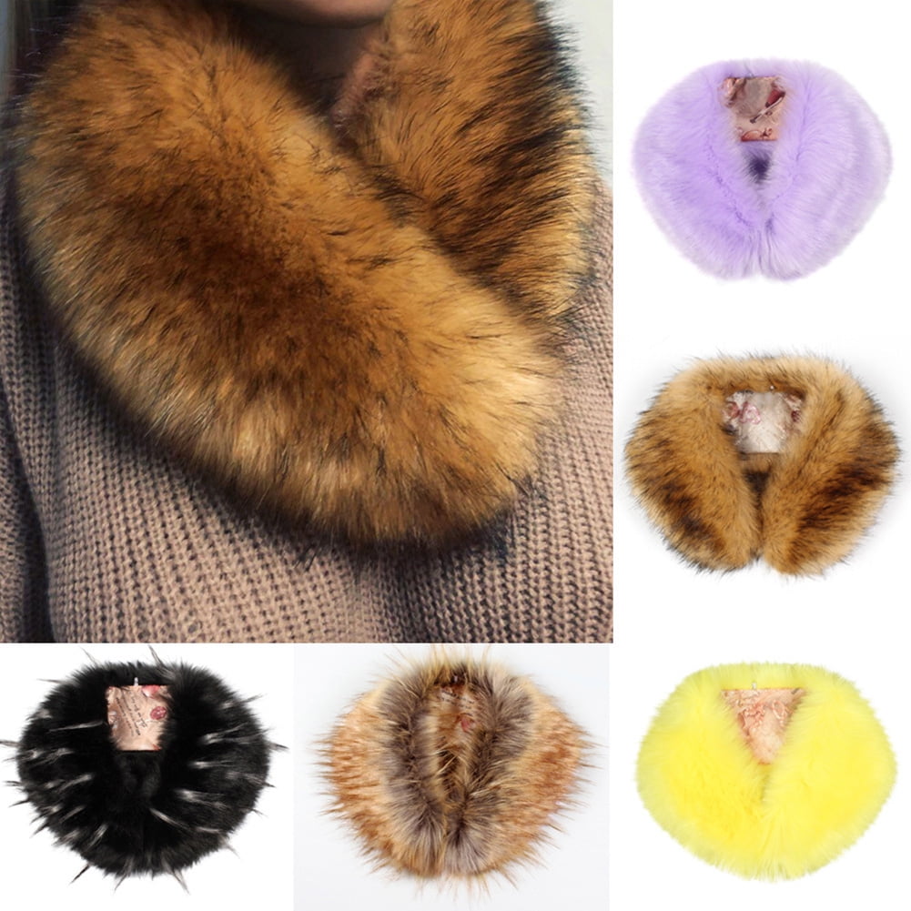 Sarkoyar Women Winter Fashion Faux Fox Fur Fluffy Collar Scarf Shawl Neck Warmer Gift - Walmart.com