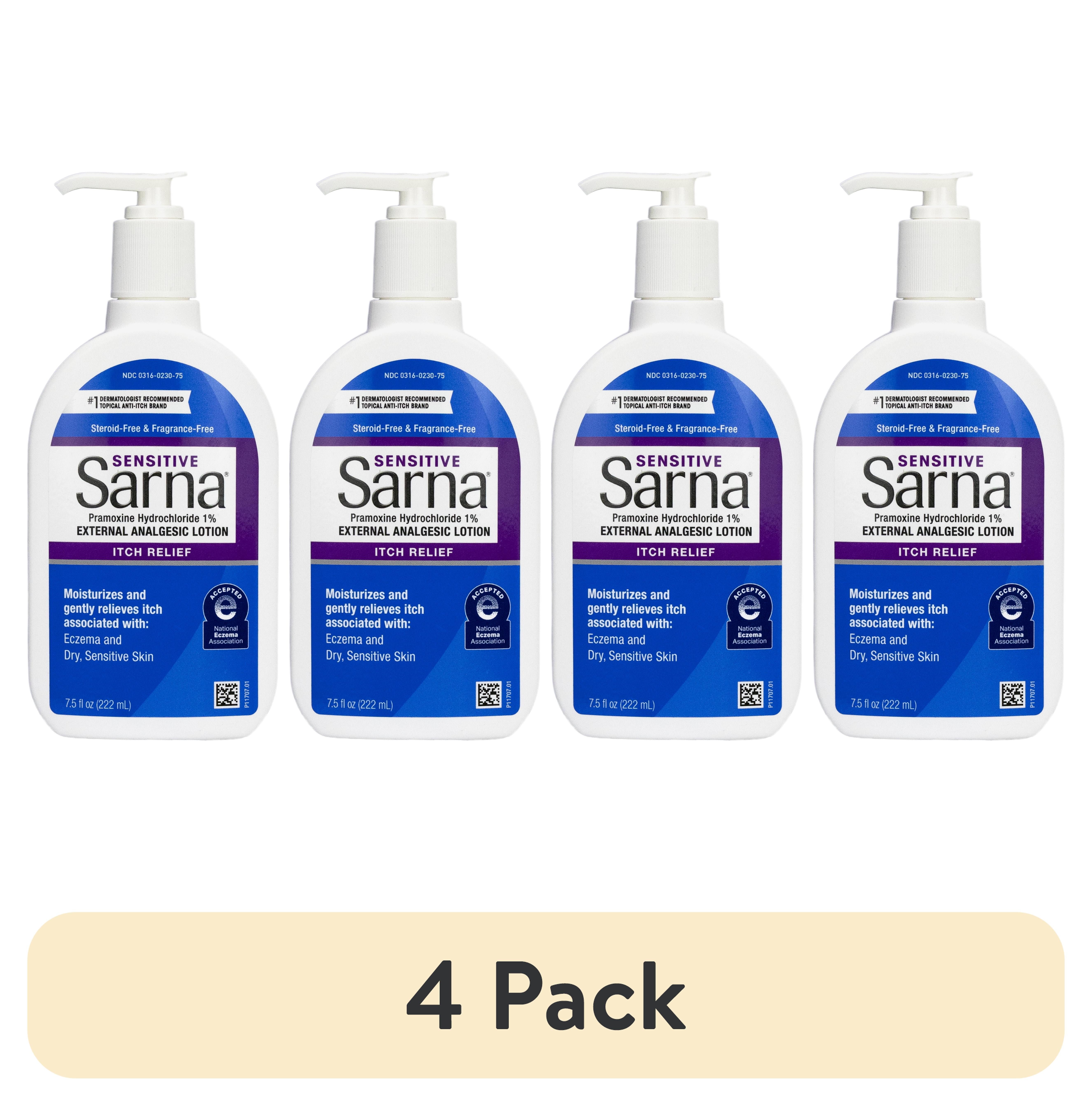 (4 pack) Sarna Sensitive Anti-Itch Lotion, 7.5 oz - Walmart.com