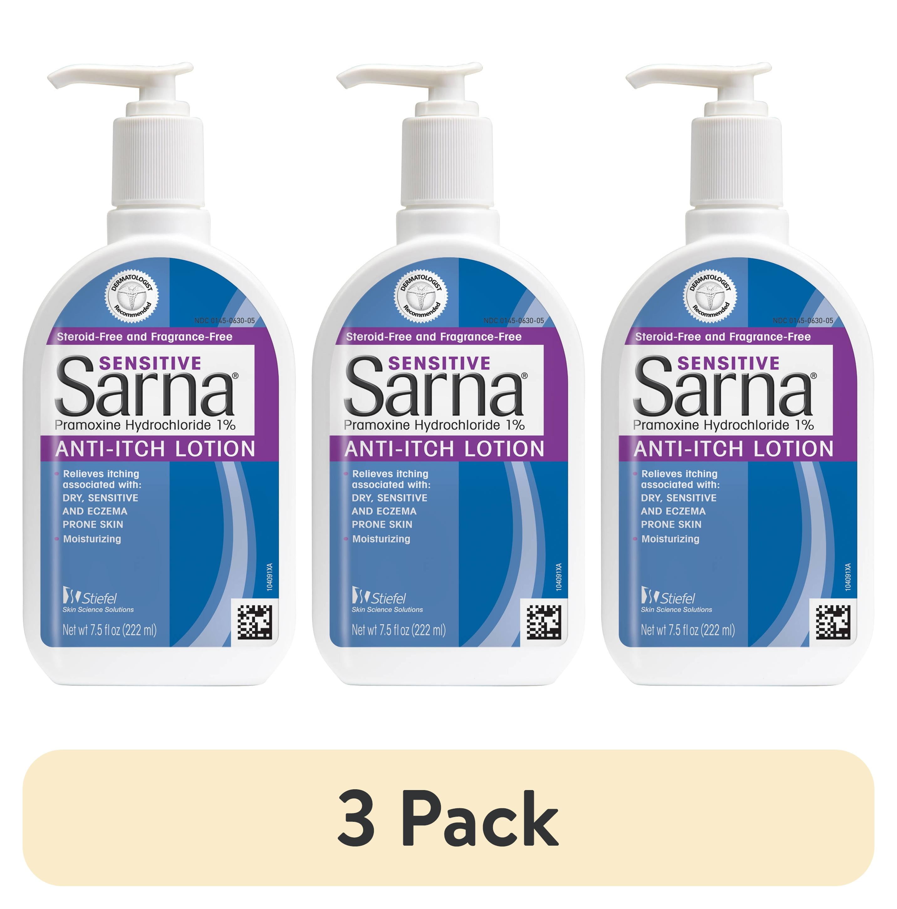 (3 pack) Sarna Sensitive Anti-Itch Lotion, Steroid-Free, 7.5 fl oz ...