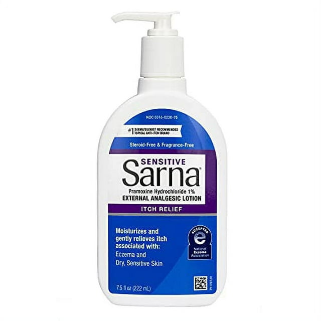 Sarna Sensitive Anti-Itch Relief Lotion, Steroid-Free for Dry Irritated ...