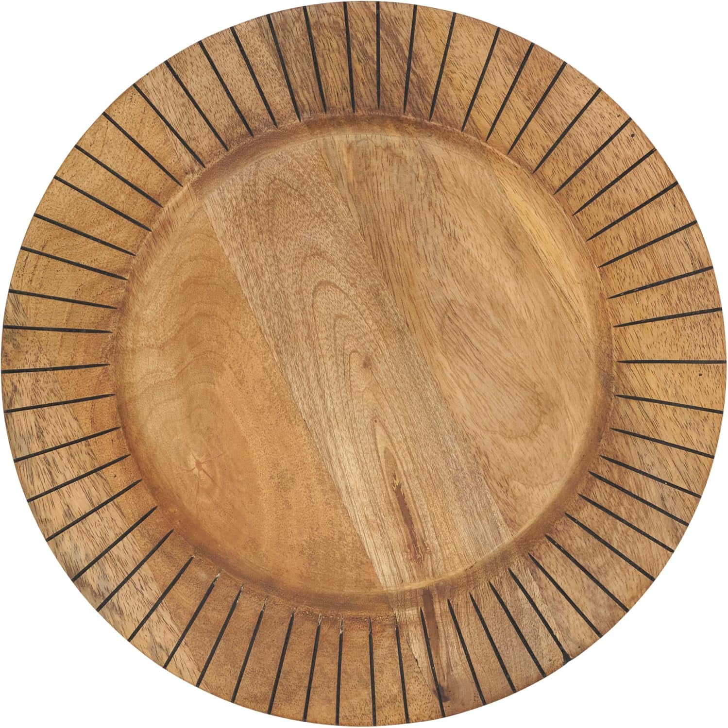 Textured Slit Edges Wooden Charger Plate (Set of 4) - Walmart.com