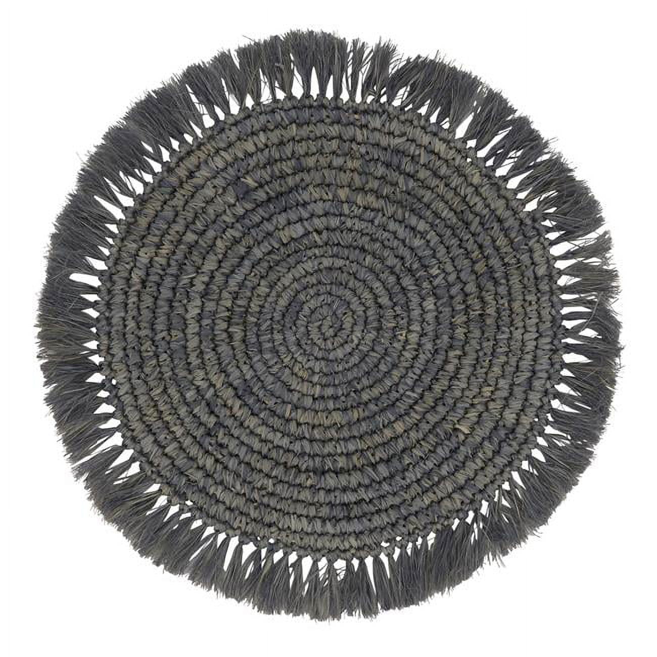 Saro Lifestyle 1813.GY15R 15 in. Round Raffia Placemat, White - Set of ...