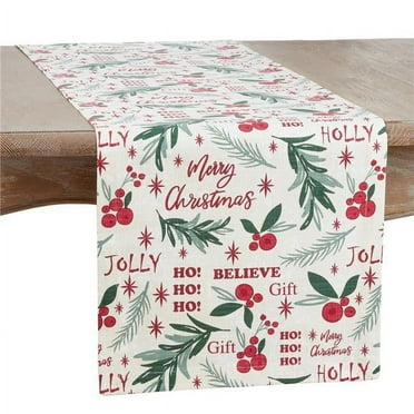 Saro Lifestyle Christmas Tree & Snowflakes Table Runner - Walmart.com