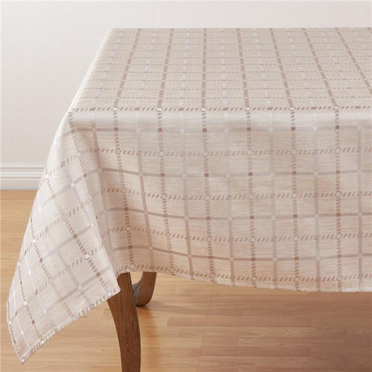 Saro Lifestyle 6070.KH70S 70 in. Square Box Check Design Tablecloth ...