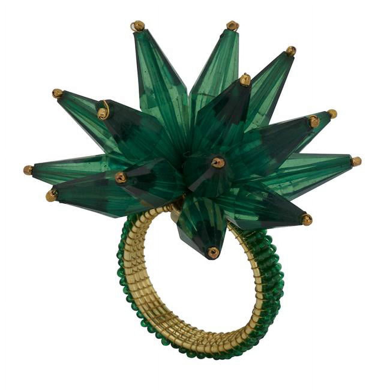 Saro Lifestyle Beaded Flower Design Napkin Ring (Set of 4) - Walmart.com