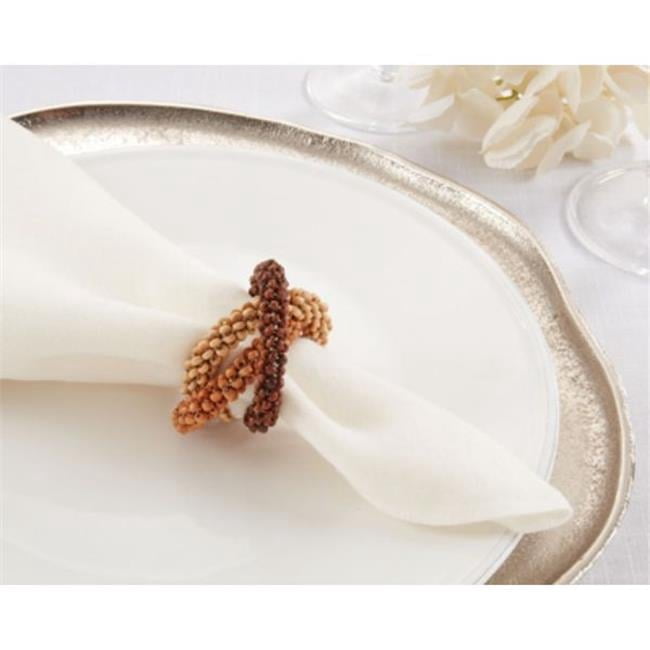 Saro Lifestyle Beaded Interlock Design Napkin Ring (Set of 4) - Walmart.com
