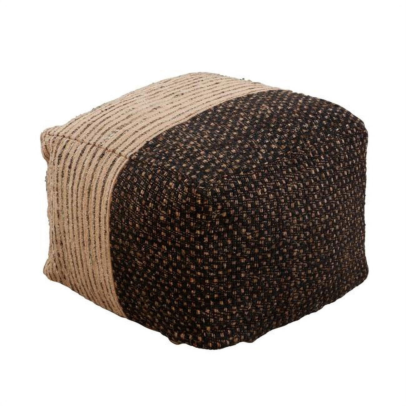 Saro Lifestyle Cotton Floor Pouf With Two-Tone Design - Walmart.com