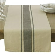 Saro Lifestyle Embroidered Swirl Design Linen Blend Table Runner ...