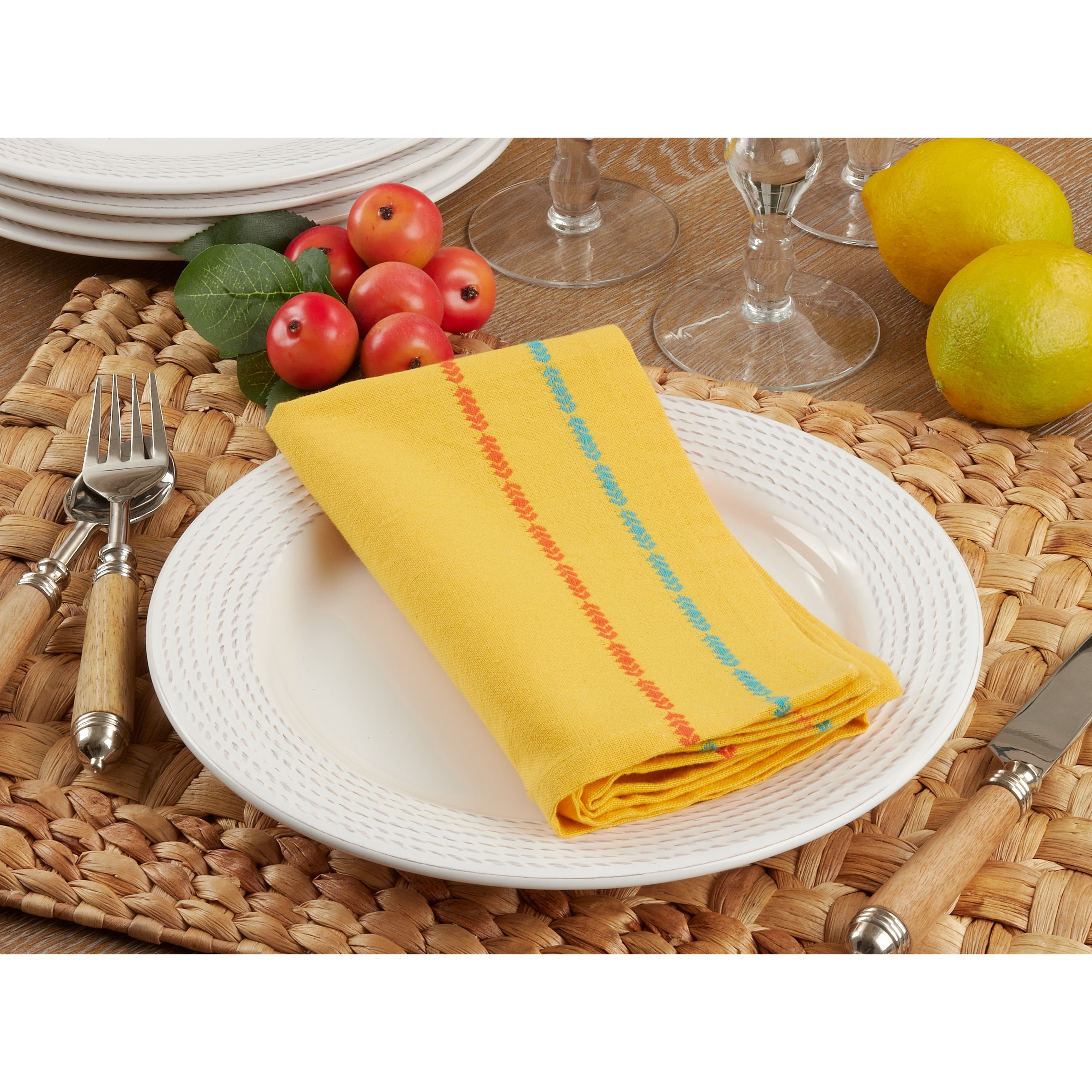 Saro Lifestyle Dobby Border Table Napkin (Set of 4) - Walmart.com
