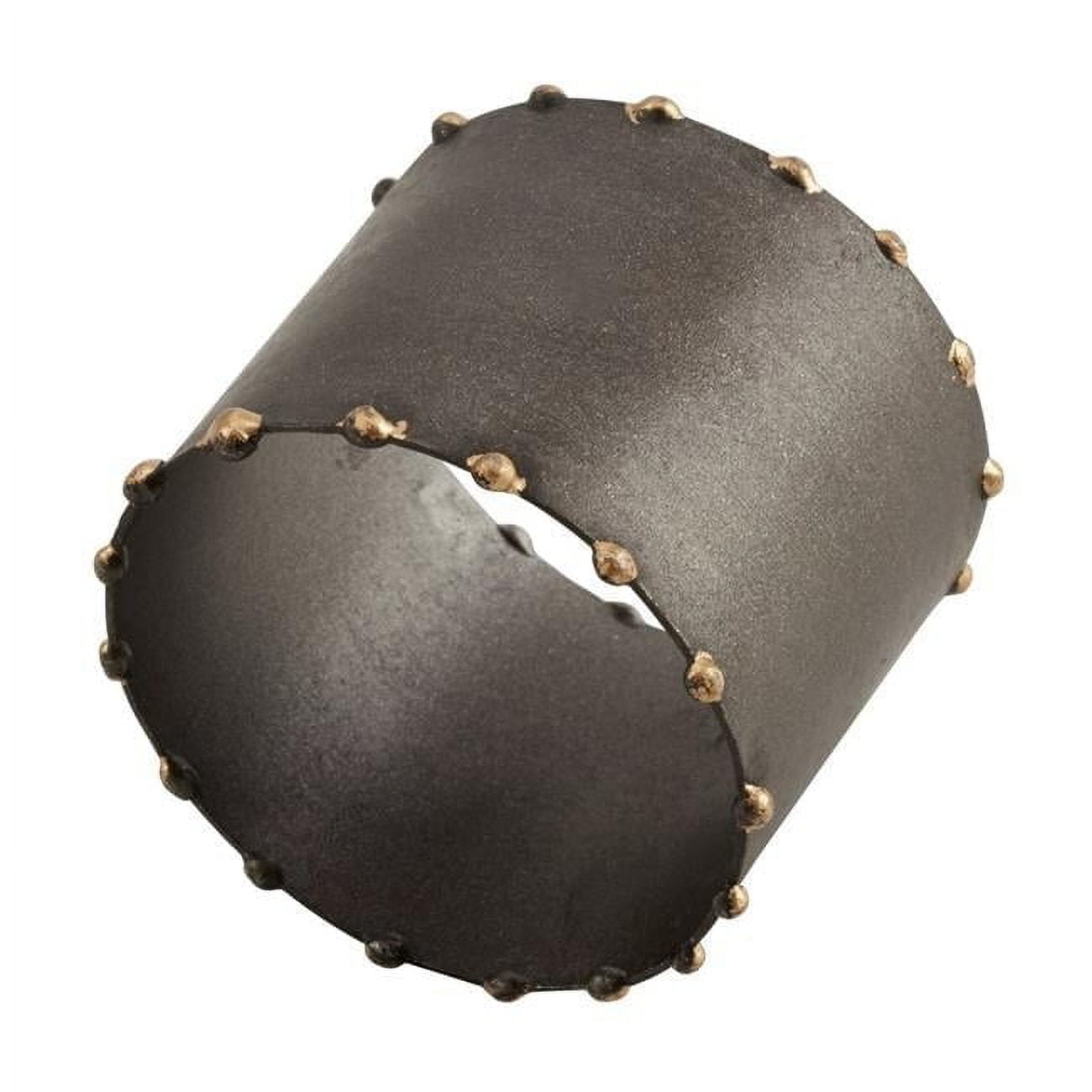 Saro Lifestyle Dot Rim Iron Napkin Rings (Set of 4) Graphite - Walmart.com