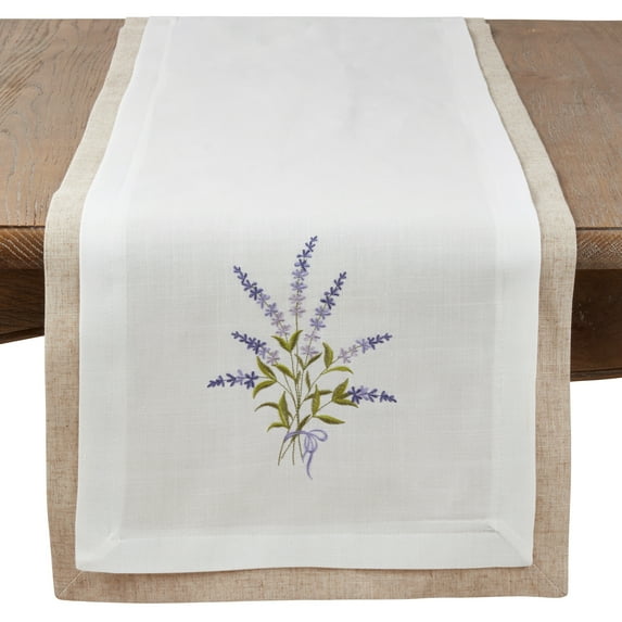Saro Lifestyle Double Layer Lavender Table Runner - Walmart.com