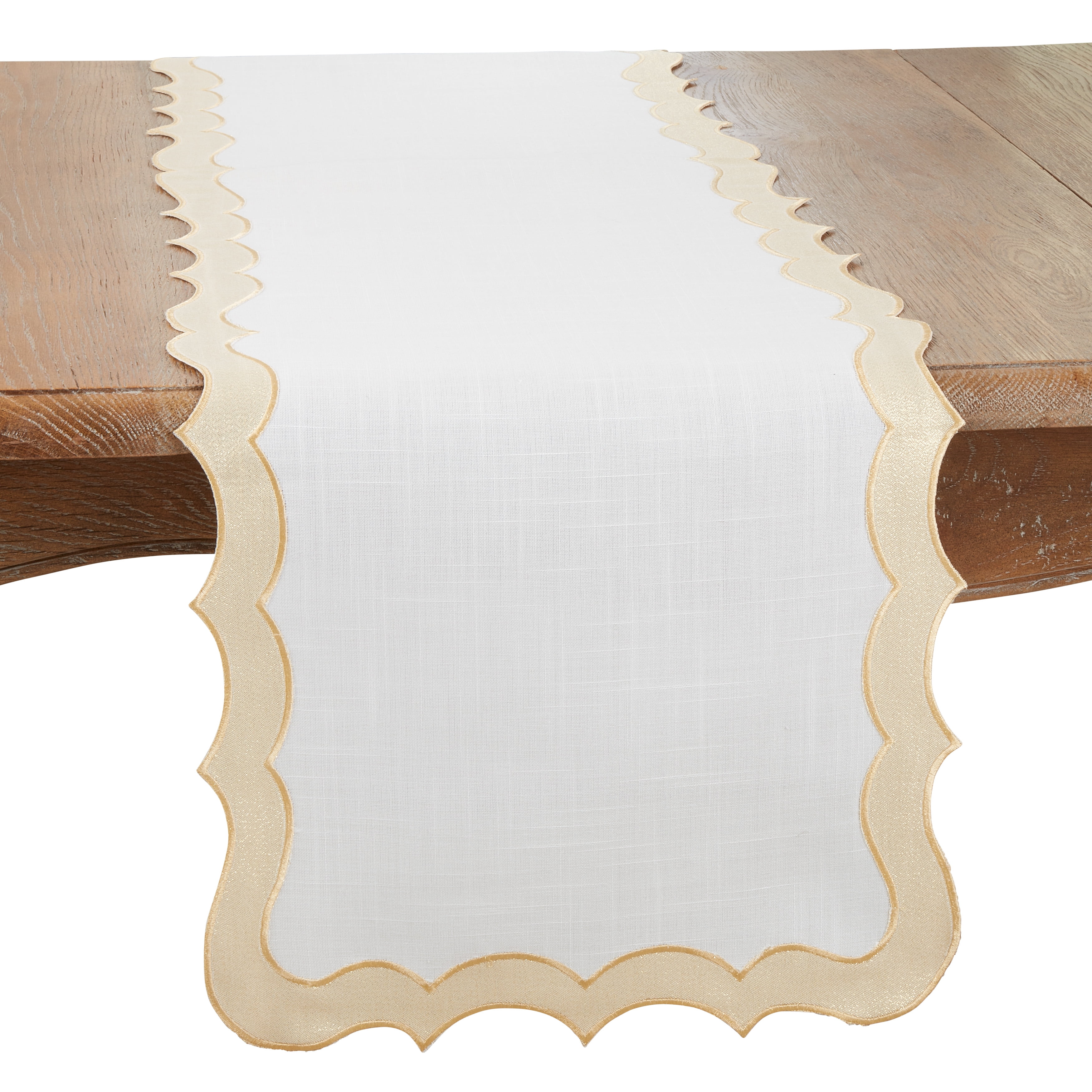 Saro Lifestyle Elegant Scallop Edge Table Runner - Walmart.com