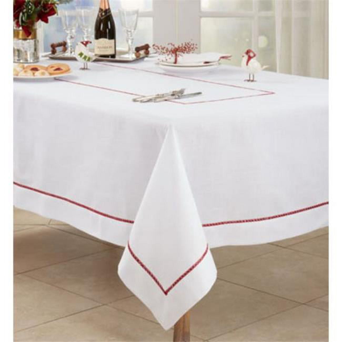 Saro Lifestyle Embroidered Border Design Tablecloth - Walmart.com