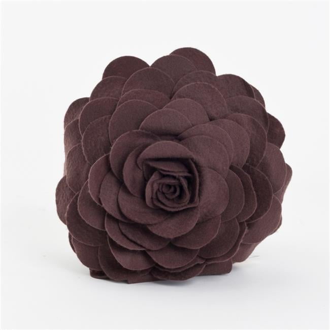 Saro Lifestyle FT095.CT16R 16 in. Rose Flower Design Poly Filled Throw ...
