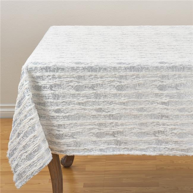 Saro Lifestyle Faux Fur With Brushed Metallic Foil Print Tablecloth ...