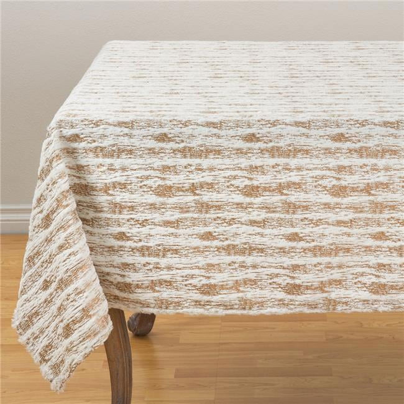 Saro Lifestyle Faux Fur With Brushed Metallic Foil Print Tablecloth ...