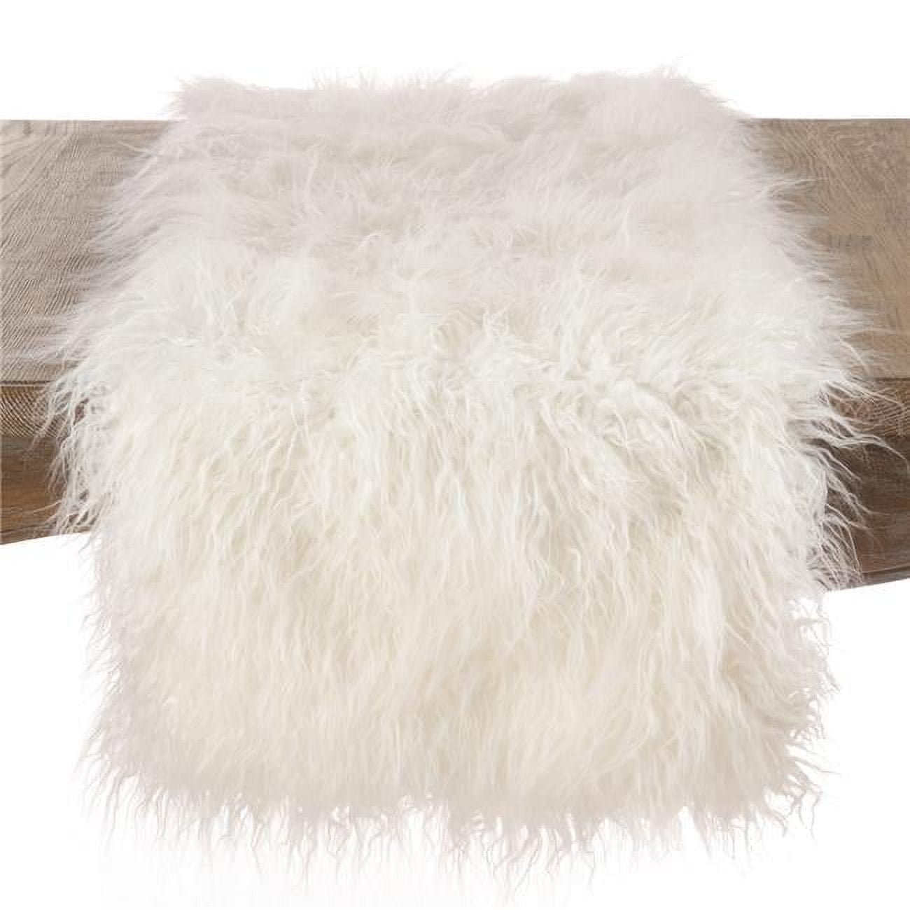 Saro Lifestyle Faux Mongolian Fur Design Acrylic Table Runner - Walmart.com