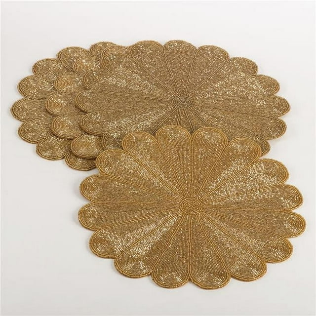 Saro Lifestyle Flower Design Beaded Placemat (Set of 4) - Walmart.com